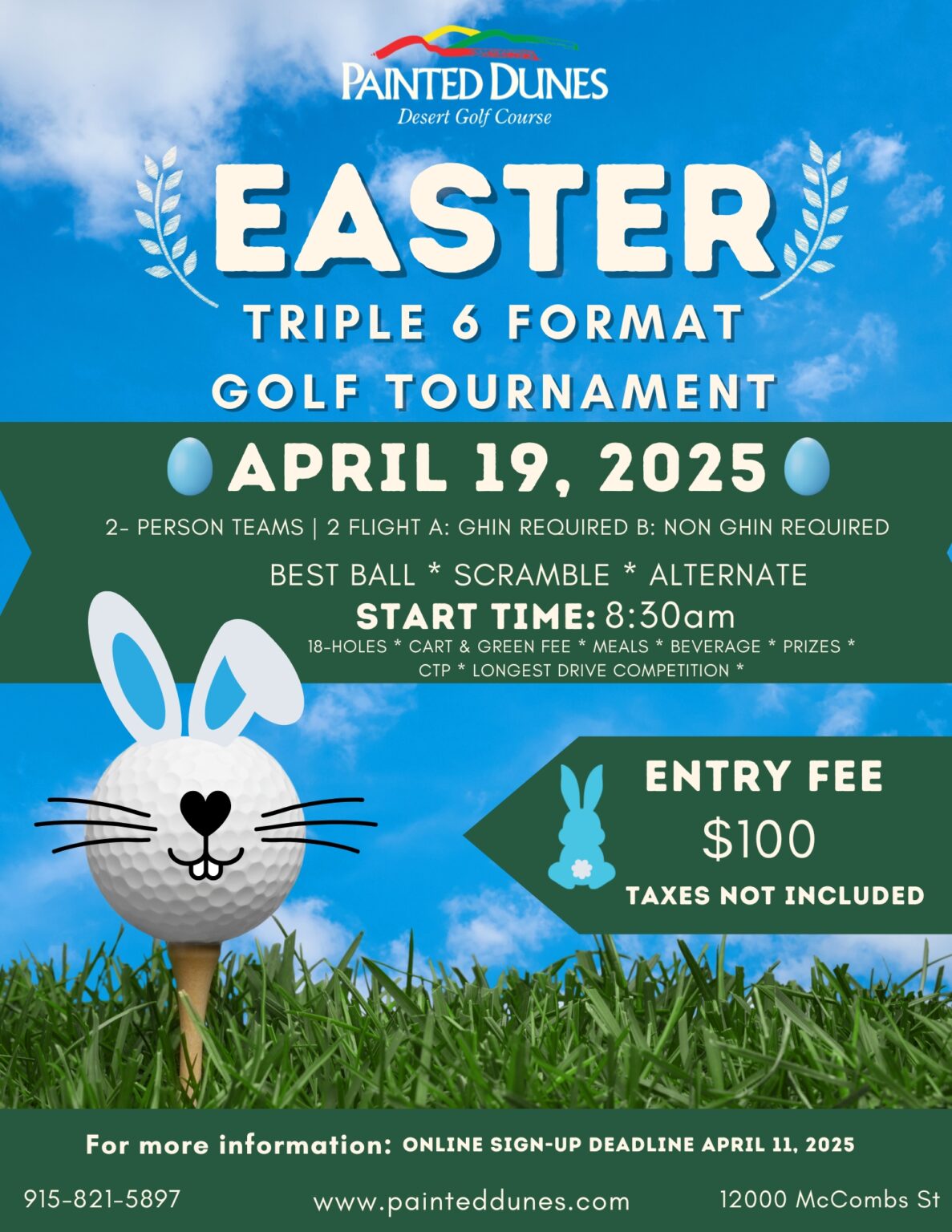 Easter Triple 6 Format Golf Tournament – Painted Dunes